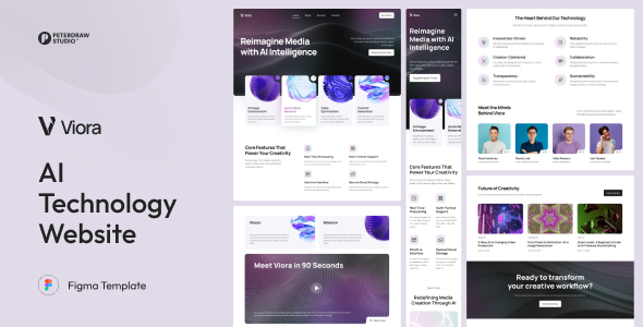 Viora - AI Technology Website Figma Template by peterdraw | ThemeForest